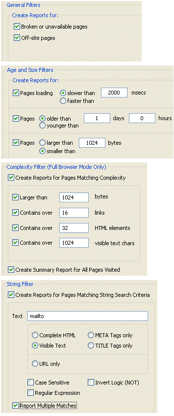 eValid -- Site Analysis Detailed Summary