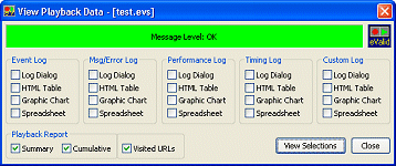 eValid -- Playback Summary Reports