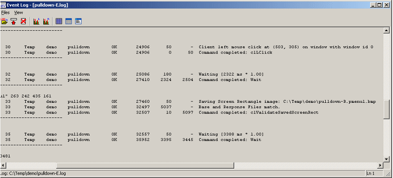 eValid -- Validating a Pulldown Menu Passage
