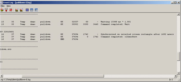 eValid -- Validating a Pulldown Menu Passage